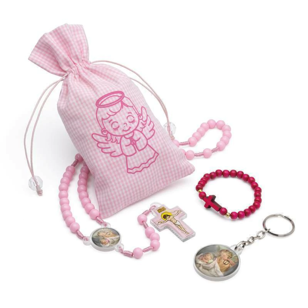 Kit Meu Anjo da Guarda / rosa – Cantinho Sagrado